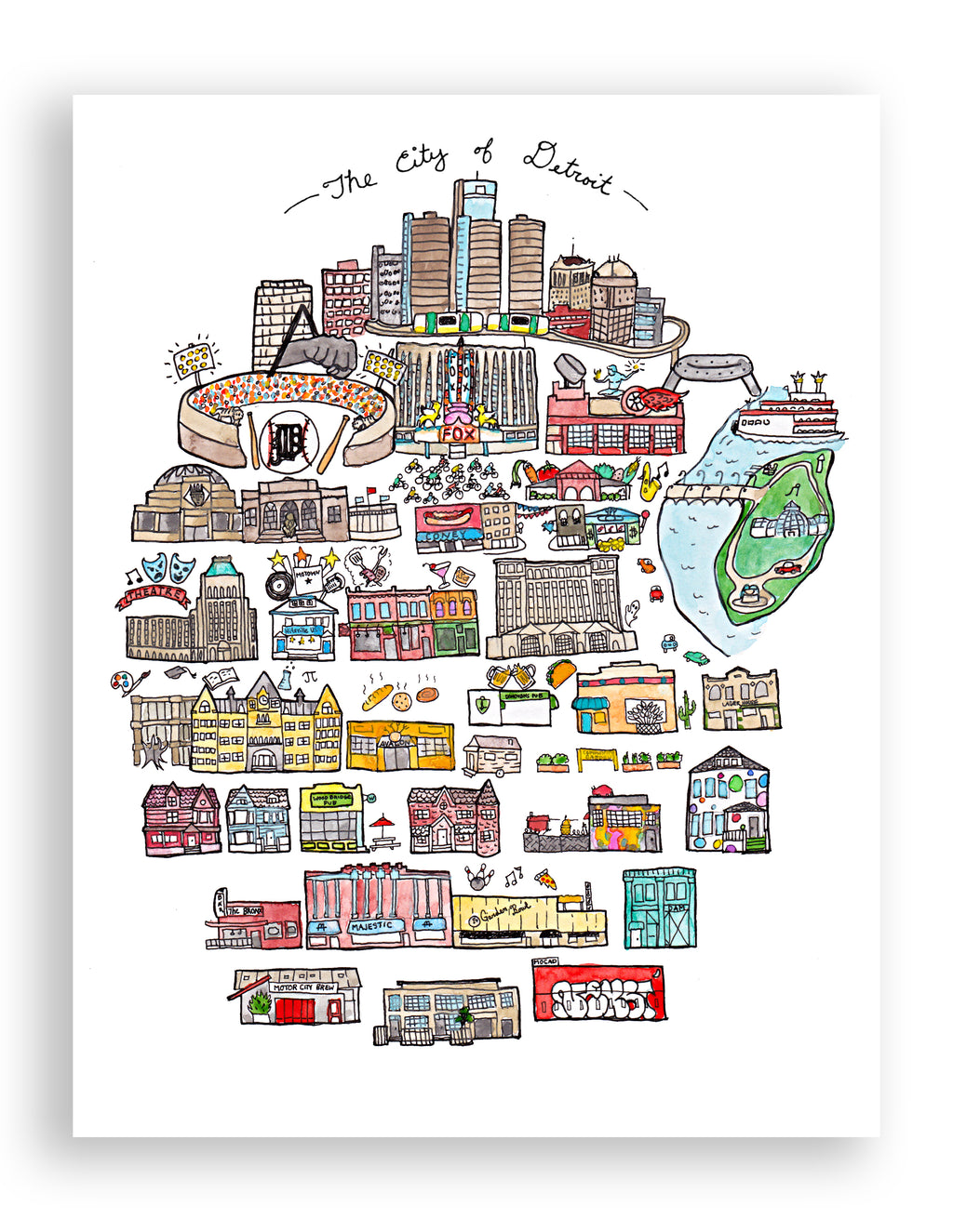 The City of Detroit Print – Jodi Lynn Doodles