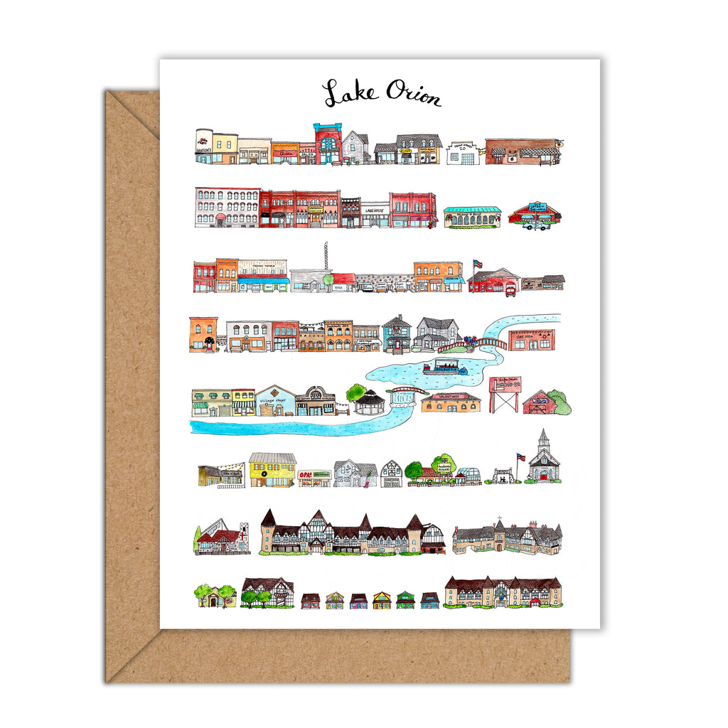 Lake Orion, Michigan Card – Jodi Lynn Doodles